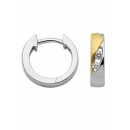 Adelia&acute;s Paar Ohrh&auml;nger ADELIA&acute;S "1 Paar 925 Silber Ohrringe / Creolen mit Zirkonia &Oslash; 13,4 mm", silber, Ohrringe, Damen, Damen, Silber 925 (Sterlingsilber), 925 Sterling Silber mit Zirkonia Silberschmuck f&uuml;r Damen