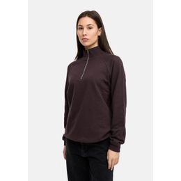 Sweatshirt DAILY COTTON "Daily Cotton Sweatshirt OVERSIZE HALF-ZIP", M&auml;dchen, Gr. L, chocolate braun, Obermaterial: 100% Baumwolle CO., Sweatshirts Sweatshirt