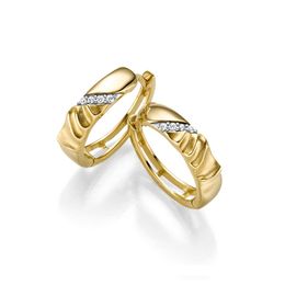 Adelia&acute;s Paar Creolen ADELIA&acute;S "Creolen Ohrringe 3,8 mm aus 333 Wei&szlig;gold", gold (silber), Ohrringe, Damen, Damen, Gold, mit Zirkonia