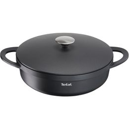 Servierpfanne Tefal "Trattoria Schmorpfanne 28 cm hoher Rand, Pfanne Induktion", schwarz, H:12,5cm &Oslash;:28cm, Pfannen, Antihaftversiegelung, mit Deckel, f&uuml;r alle Herdarten geeignet