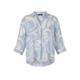 Shirtbluse frapp "frapp Bluse", Damen, Gr. 52, powder blau, butter, Obermaterial: 100% Viskose CV., relaxed fit, V-Ausschnitt, Blusen, Gro&szlig;e Gr&ouml;&szlig;en