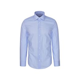 Businesshemd Seidensticker "Schwarze Rose", Herren, Gr. S (38), normale &Auml;rmell&auml;ngen, mittelblau, 100% Baumwolle, bedruckt, tailored fit, 2-Knopf-Manschette, Hemden, Shaped 1/1 Kentkragen Druck