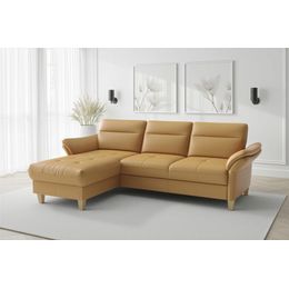 Sit & More Ecksofa SIT & MORE "Pamela L-Form, Leder, B: 218 und 230 cm", curry, B:230cm H:90cm T:164cm, Sofas, Ecksofa