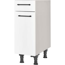 Unterschrank Nobilia "MIAMI", Ausrichtung w&auml;hlbar, vormontiert, in den Breiten 30, 45 und", front: schwarzbeton korpus: seidengrau, B:30cm H:87cm T:58,3cm, Schr&auml;nke, Unterschrank, 60 cm Breite, mit h&ouml;henverstellbaren Sockelf&uuml;&szlig;en, vormontiert