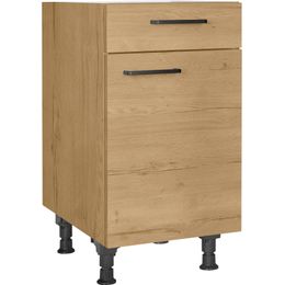 Unterschrank Nobilia "MIAMI", Ausrichtung w&auml;hlbar, vormontiert, in den Breiten 30, 45 und", front: eiche sierra nachbildung korpus: eiche sierra nachbildung, B:45cm H:87cm T:58,3cm, Schr&auml;nke, Unterschrank, 60 cm Breite, mit h&ouml;henverstellbaren Sockelf&uuml;&szlig;en, vormontiert
