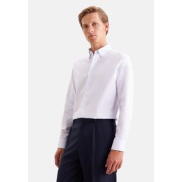 Businesshemd Seidensticker "Schwarze Rose", Herren, Gr. S (37), normale &Auml;rmell&auml;ngen, blau, 100% Baumwolle, kariert, slim fit, 2-Knopf-Manschette, Hemden, Slim 1/1 Button-Down-Kragen Karo