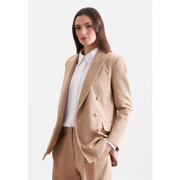 Jackenblazer Seidensticker, Damen, Gr. 40, beige, 100% Baumwolle, unifarben, Blazer