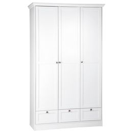 P & B Dreht&uuml;renschrank, Wei&szlig;, Holzwerkstoff, 5 F&auml;cher, 3 Schublade(n) Schubladen, 120x200x51 cm, Blauer Engel, BQ - B&uuml;ndnis f&uuml;r Qualit&auml;t, Made in Germany, Schlafzimmer, Kleiderschr&auml;nke, Dreht&uuml;renschr&auml;nke
