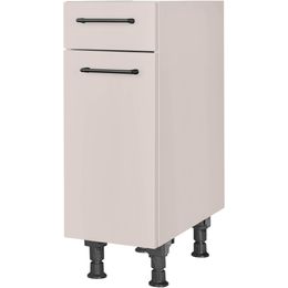 Unterschrank Nobilia "MIAMI", Ausrichtung w&auml;hlbar, vormontiert, in den Breiten 30, 45 und", front: sand korpus: sand, B:30cm H:87cm T:58,3cm, Schr&auml;nke, Unterschrank, 60 cm Breite, mit h&ouml;henverstellbaren Sockelf&uuml;&szlig;en, vormontiert