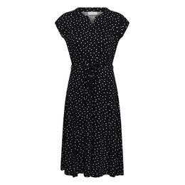 Midikleid Kaffe "Kleid KAbella", Damen, Gr. L, N-Gr, schwarz-wei&szlig; (schwarz deep, chalk dot), Obermaterial: 95% Viskose CV. 5% Elasthan EL., Kleider Midikleid