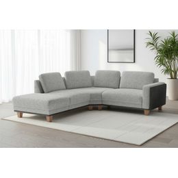 Sit & More Ecksofa SIT & MORE "Concept", grau (silber), B:223cm H:84cm T:251cm, 100% Polyester, Sofas, Ecksofa, Modernes Sofa in drei Fu&szlig;farben zur Auswahl