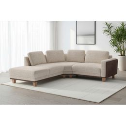 Sit & More Ecksofa SIT & MORE "Concept", beige (cappuccino), B:223cm H:84cm T:251cm, 100% Polyester, Sofas, Ecksofa, Modernes Sofa in drei Fu&szlig;farben zur Auswahl