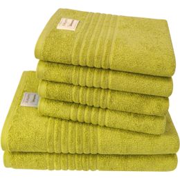Handtuch Set Dyckhoff "Nature", gr&uuml;n (kiwi), 6 Stk., Frottier, Frottier, Obermaterial: 100% Baumwolle, Handtuch-Sets, 6er Set: 4x Handt&uuml;cher, je 50 x 100 cm & 2x Badetuch 70 x 140 cm