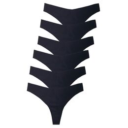 String Nina von C. "6er Pack String Secret Soft & Shape", Damen, Gr. M, schwarz, Obermaterial: 86% Polyamid PA. 14% Elasthan EL., Unterhosen String
