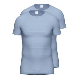 Unterhemd Ammann "2er Pack T-Shirt Unterhemd Day Classic", Herren, Gr. 5, N-Gr, hellblau, Obermaterial: 75% Baumwolle CO. 25% Polyester PES., Unterhemden Unterhemd