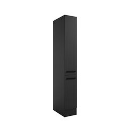P & B Apothekerschrank, Schwarz, Holzwerkstoff, 2 F&auml;cher, seitenverkehrt montierbar, einzeln stellbar, 30x211x57 cm, individuelle Inneneinteilung, K&uuml;chen, K&uuml;chenm&ouml;bel, K&uuml;chenschr&auml;nke, Apothekerschr&auml;nke
