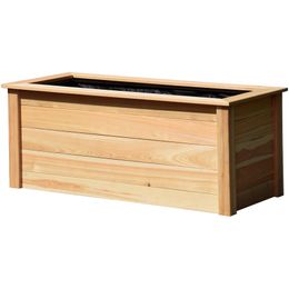 Hochbeet Dobar, beige (natur), B:60cm H:65cm T:150cm, Holzwerkstoff, Pflanzgef&auml;&szlig;e, Gr&ouml;&szlig;e L, FSC-zertifiziertes Douglasienholz, wetterfest impr&auml;gniert