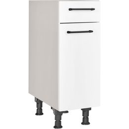 Unterschrank Nobilia "MIAMI", Ausrichtung w&auml;hlbar, vormontiert, in den Breiten 30, 45 und", front: seidengrau korpus: seidengrau, B:30cm H:87cm T:58,3cm, Schr&auml;nke, Unterschrank, 60 cm Breite, mit h&ouml;henverstellbaren Sockelf&uuml;&szlig;en, vormontiert