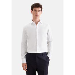 Businesshemd Seidensticker "Schwarze Rose", Herren, Gr. S (37), normale &Auml;rmell&auml;ngen, wei&szlig;, 100% Baumwolle, Strukturmuster, skinny fit, 2-Knopf-Manschette, Hemden, X-Slim 1/1 Kentkragen Struktur
