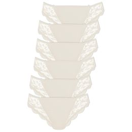 String Nina von C. "6er Pack String Silver Edition", Damen, Gr. 36, beige (champagner), Obermaterial: 86% Polyamid PA. 14% Elasthan EL., Unterhosen String