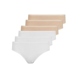 Jazz-Pants Slips Nina von C. "6er Pack Jazzpant Slipboutique", Damen, Gr. 36, nude, wei&szlig;, Obermaterial: 93% Baumwolle CO. 7% Elasthan EL., Unterhosen