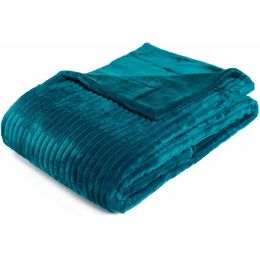 G&ouml;zze Wohndecke G&Ouml;ZZE "Cordoptik", blau (petrol), B:150cm L:200cm, Kunstfaser, Wohndecken, Wohndecke, mit Glanzeffekt, Kuscheldecke