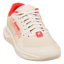 Hallenschuh Kempa "Hallen-Sport-Schuhe Kourtfly Two W", Damen, Gr. 10, beige (beige, fluo rot), Obermaterial: 100% Textilmaterial TEXMAT., Schuhe Hallenschuh