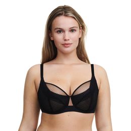 B&uuml;gel-BH Chantelle "PLAY", Damen, Gr. 80, Cup F, schwarz, Obermaterial: 83% Polyamid, 17% Elasthan, BHs B&uuml;gel-BH, Spitze, T&uuml;ll, blickdichtes Gewebe, Cut-Outs am Mittelsteg