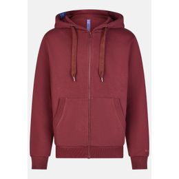 Sweatjacke SALZHAUT "Sweatjacke BREKER", Herren, Gr. 4XL, rot (merlot), Obermaterial: 55% Baumwolle CO. 45% Polyester PES., Sweatjacken Sweatjacke