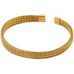 Armspange Firetti "Schmuck Geschenk Edelstahl Armschmuck", gold (gelbgoldfarben), Armb&auml;nder, Damen, Edelstahl, Armspange, Made in Germany