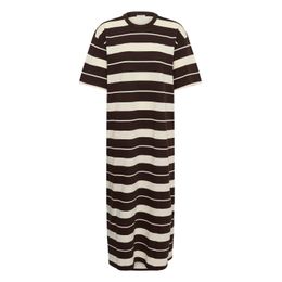 Jerseykleid Kaffe "Jerseykleid KAwinny", Damen, Gr. L, N-Gr, coffee bean, turtledove stripe, Obermaterial: 100% Baumwolle CO(Bio)., Kleider Jerseykleid