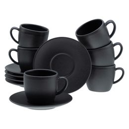 Creatable Tassenset Soft Touch Black, Keramik, 12-teilig, Kaffee & Tee, Tassen, Kaffeetassen-Sets