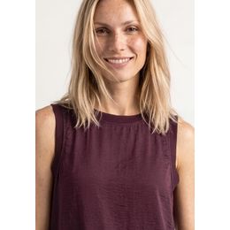 Blusentop Street One, Damen, Gr. 40, rustic rouge, Web, Obermaterial: 88% Viskose, 12% Polyamid, unifarben, normal h&uuml;ftbedeckend, Rundhals, abgesteppte Kante, Blusen Blusentop, Sommertop mit Bindeband