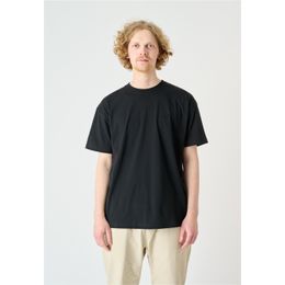 T-Shirt Cleptomanicx "Ligull Oversize", Jungen, Gr. L, schwarz, 100% Baumwolle, bestickt, normal, Rundhals, Shirts T-Shirt, in lockerem Schnitt