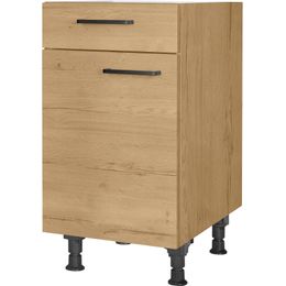Unterschrank Nobilia "MIAMI", Ausrichtung w&auml;hlbar, vormontiert, in den Breiten 30, 45 und", front: eiche sierra nachbildung korpus: eiche sierra nachbildung, B:45cm H:87cm T:58,3cm, Schr&auml;nke, Unterschrank, 60 cm Breite, mit h&ouml;henverstellbaren Sockelf&uuml;&szlig;en, vormontiert