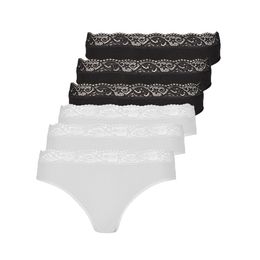 Jazz-Pants Slips Nina von C. "6er Pack Jazzpant Slipboutique", Damen, Gr. 36, wei&szlig;, schwarz, Obermaterial: 93% Baumwolle CO. 7% Elasthan EL., Unterhosen
