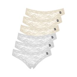 like it! Minislip LIKE IT "6er Pack Minislip Lisa", Damen, Gr. L, ivory, wei&szlig;, Obermaterial: 100% Polyamid PA., Unterhosen