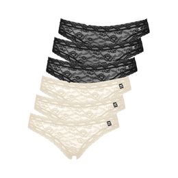 like it! Minislip LIKE IT "6er Pack Minislip Lisa", Damen, Gr. L, schwarz, ivory, Obermaterial: 100% Polyamid PA., Unterhosen