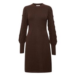 Midikleid B.Young "Kleid BYNONINA", Damen, Gr. L, N-Gr, braun (chicory coffee melange), Obermaterial: 50% Viskose CV. 27% Polyamid PA. 23% Polyester PES., Kleider Midikleid