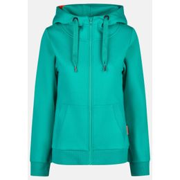 Sweatjacke SALZHAUT "Sweatjacke S&Ouml;&Ouml;TE", Damen, Gr. L, gr&uuml;n (lagoon), Obermaterial: 55% Baumwolle CO. 45% Polyester PES., Sweatjacken Sweatjacke