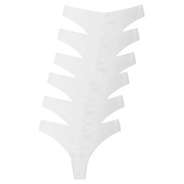 String Nina von C. "6er Pack String Secret Soft & Shape", Damen, Gr. L, wei&szlig;, Obermaterial: 86% Polyamid PA. 14% Elasthan EL., Unterhosen String