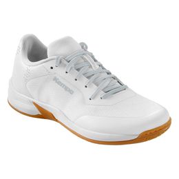 Hallenschuh Kempa "Hallen-Sport-Schuhe Kourtfly Three W", Damen, Gr. 10, wei&szlig;, grau, Obermaterial: 100% Textilmaterial TEXMAT., Schuhe Hallenschuh