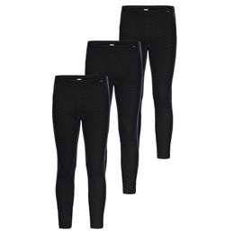 Lange Unterhose Ammann "3er Pack Hose lang ohne Eingriff Day Classic / Jeans Feinripp", Herren, Gr. 5, schwarz (anthrazit), Obermaterial: 75% Baumwolle CO. 25% Polyester PES., Unterhosen Lange Unterhose
