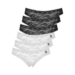 like it! Minislip LIKE IT "6er Pack Minislip Lisa", Damen, Gr. L, wei&szlig;, schwarz, Obermaterial: 100% Polyamid PA., Unterhosen