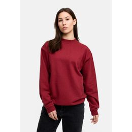 Sweatshirt DAILY COTTON "Daily Cotton Sweatshirt OVERSIZE CREW-NECK PULLOVER", M&auml;dchen, Gr. L, rot (rot washed), Obermaterial: 100% Baumwolle CO., Rundhals, Sweatshirts Sweatshirt