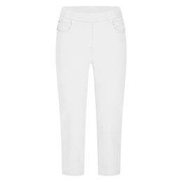 Caprijeans NAVIGAZIONE "NAVIGAZIONE Caprijeans", Damen, Gr. 38, N-Gr, wei&szlig;, Obermaterial: 89% Baumwolle CO. 6% Polyester PES. 5% Elasthan EL., regular fit, Jeans, elastischer Bund