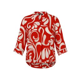 Shirtbluse frapp "frapp Bluse", Damen, Gr. 46, rot, butter, Obermaterial: 100% Viskose CV., relaxed fit, V-Ausschnitt, Blusen, Gro&szlig;e Gr&ouml;&szlig;en