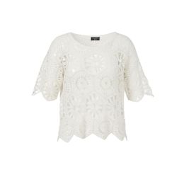 Ajourpullover Via Appia Due "Pullover", Damen, Gr. 46, creme, Obermaterial: 100% Baumwolle CO., relaxed fit, Rundhals, Pullover, Gro&szlig;e Gr&ouml;&szlig;en