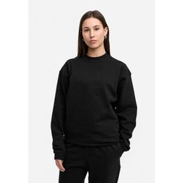 Sweatshirt DAILY COTTON "Daily Cotton Sweatshirt OVERSIZE CREW-NECK PULLOVER", M&auml;dchen, Gr. L, schwarz (schwarz washed), Obermaterial: 100% Baumwolle CO., Rundhals, Sweatshirts Sweatshirt
