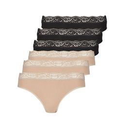 Jazz-Pants Slips Nina von C. "6er Pack Jazzpant Slipboutique", Damen, Gr. 38, schwarz, nude, Obermaterial: 93% Baumwolle CO. 7% Elasthan EL., Unterhosen
